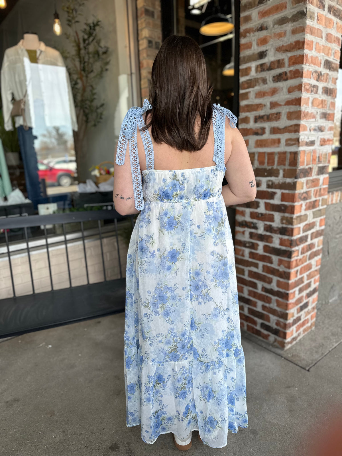 Blue Floral Maxi Dress | Trend Clothing